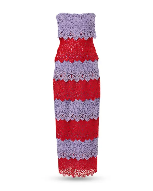 Carolina Herrera Strapless Lace Dress