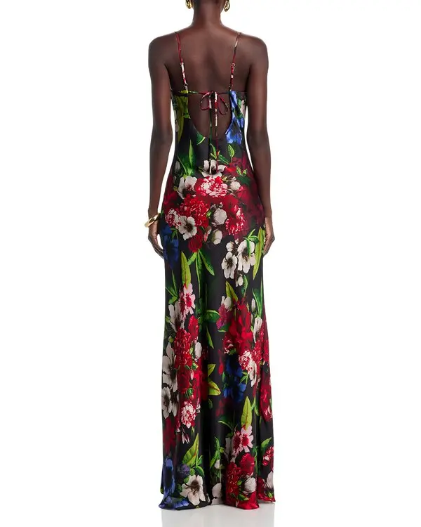 Aqua Printed Spaghetti Strap Slip Dress