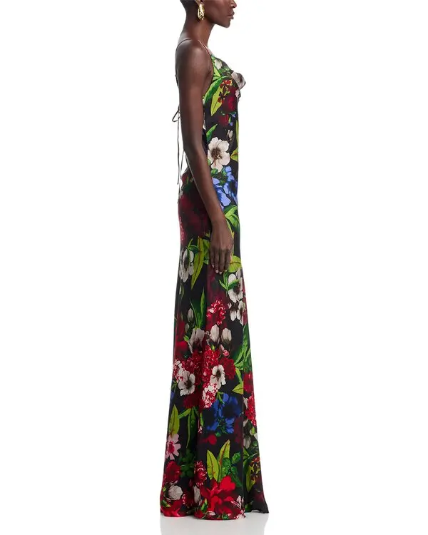 Aqua Printed Spaghetti Strap Slip Dress