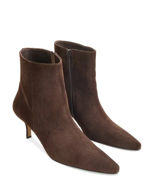 Whistles Suede Kitten Heel Pointed Boots