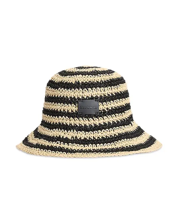 Barbour Annie Crochet Bucket Hat - Black/ecru
