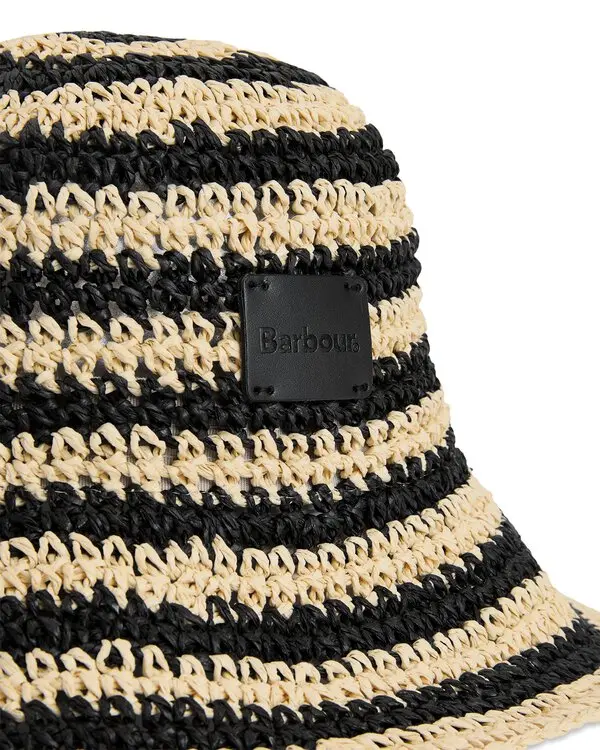 Barbour Annie Crochet Bucket Hat - Black/ecru
