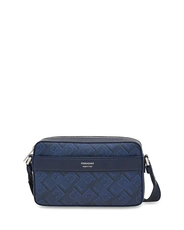 FERRAGAMO Monogram Crossbody Bag - New Navy