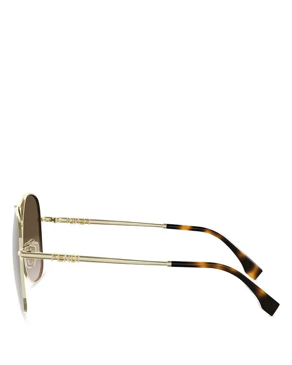 Fendi Fendigraphy Pilot Sunglasses 61mm - Shiny Gold/brown Lens