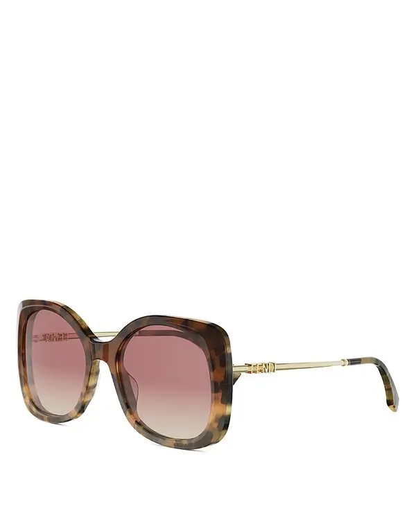 Fendi 55mm Fendigraphy Cat Eye Sunglasses - Orange Havana/rose Lens