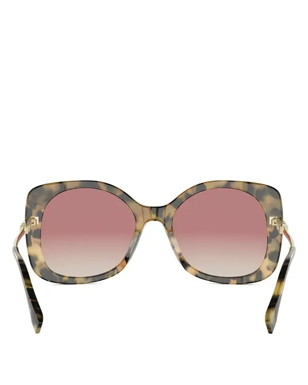 Fendi 55mm Fendigraphy Cat Eye Sunglasses - Orange Havana/rose Lens