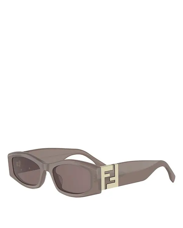 Fendi Forever Rectangular Sunglasses - Opaline Brown/brown Lens