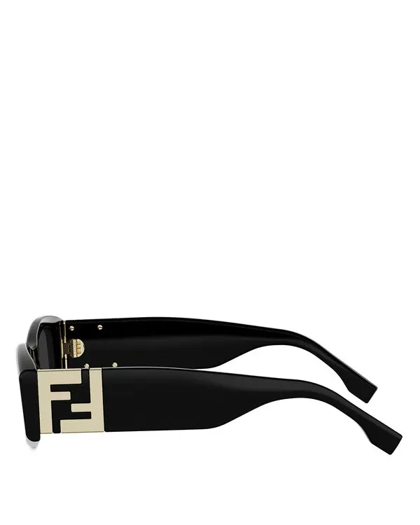 Fendi Forever Rectangular Sunglasses - Shiny Black/smoke Lens