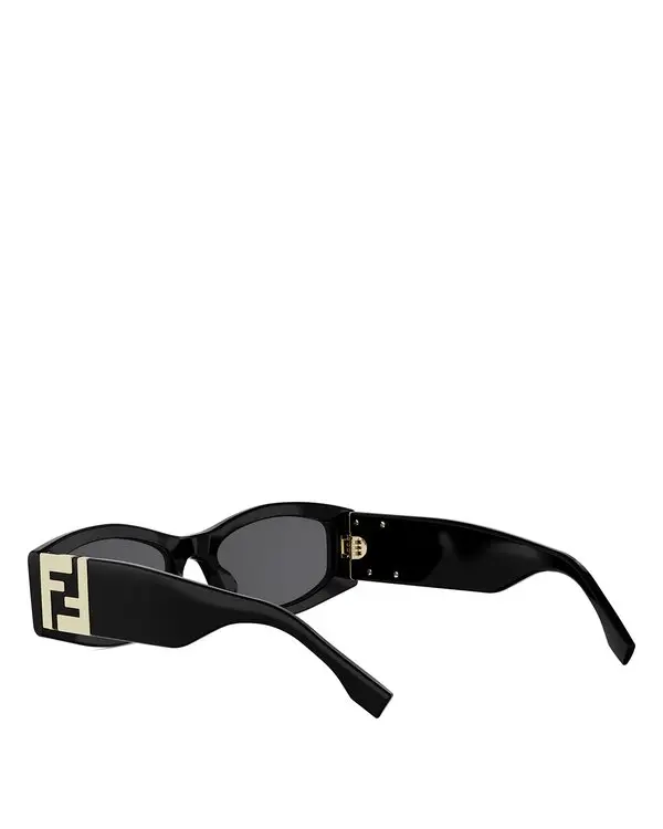 Fendi Forever Rectangular Sunglasses - Shiny Black/smoke Lens