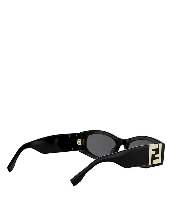 Fendi Forever Rectangular Sunglasses - Shiny Black/smoke Lens
