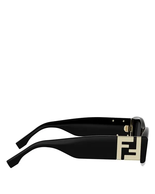 Fendi Forever Rectangular Sunglasses - Shiny Black/smoke Lens