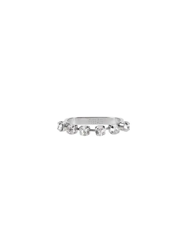 MAISON MARGIELA Rhinestone Two-finger Ring - Silver