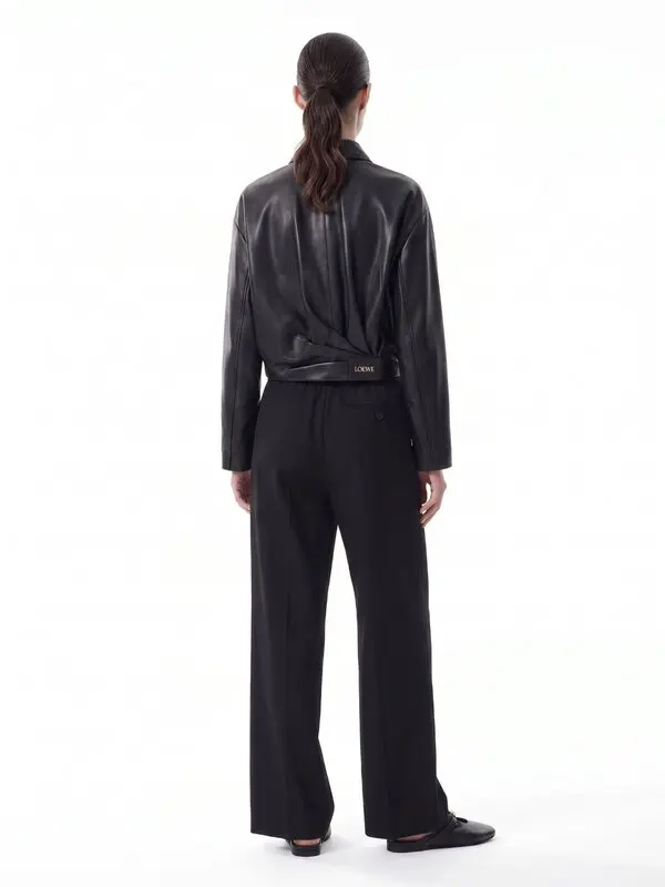Loewe Lambskin Draped Zip Jacket - Black