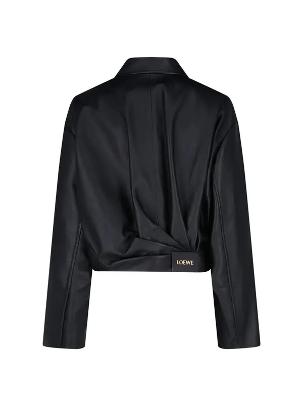 Loewe Lambskin Draped Zip Jacket - Black