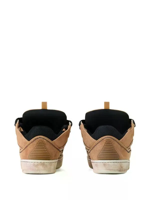 LANVIN Curb Cut-out Lace-up Sneakers - Neutrals