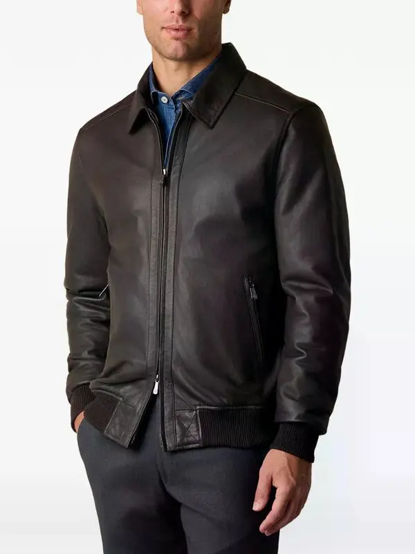 Brooks Brothers Leather Bomber Jacket
