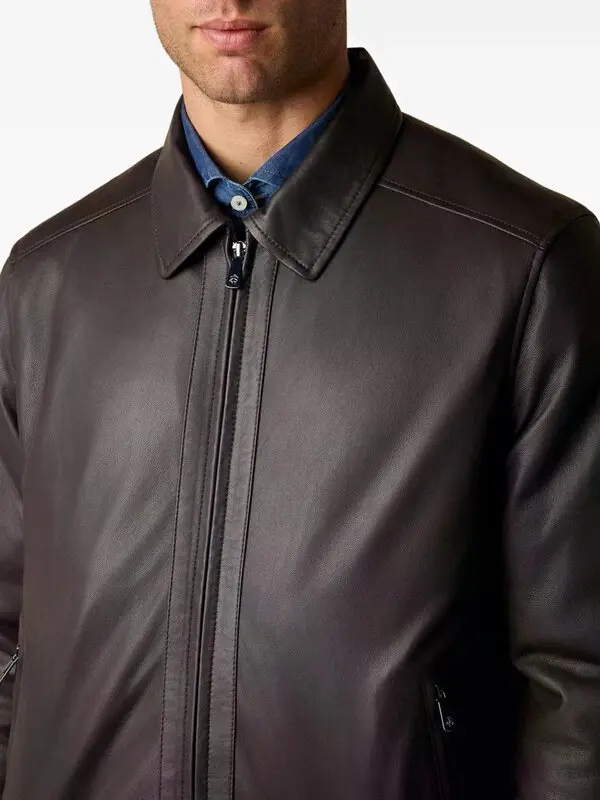 Brooks Brothers Leather Bomber Jacket