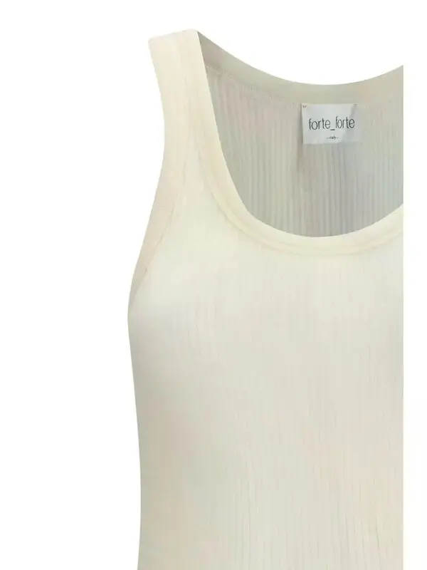 FORTE_FORTE Ribbed U-neck Tank Top - Neutrals