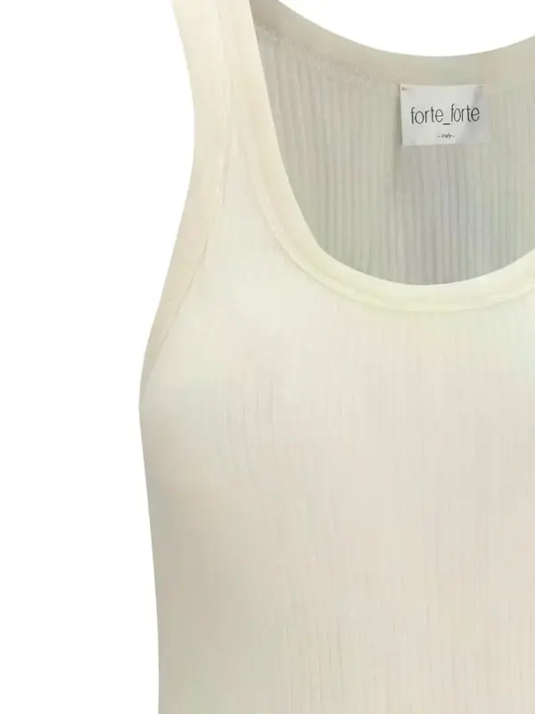 FORTE_FORTE Ribbed U-neck Tank Top - Neutrals