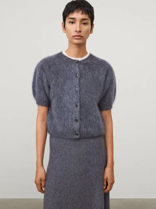 LISA YANG The Lucianne Cardigan - Graphite Brushed