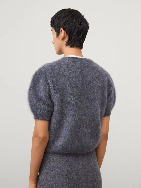 LISA YANG The Lucianne Cardigan - Graphite Brushed