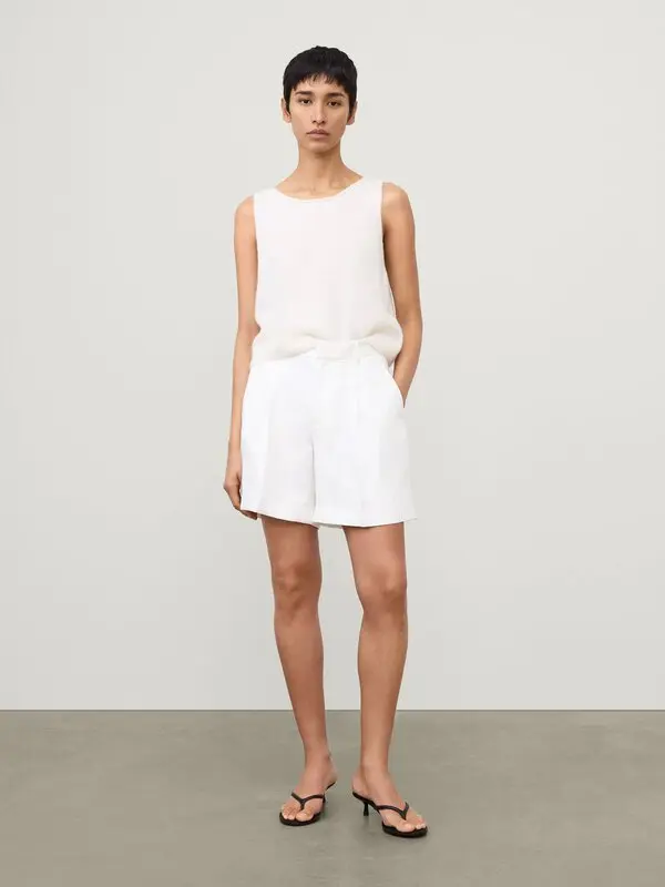 LISA YANG STORE Tailored Wide Leg Cropped Shorts - Meringue