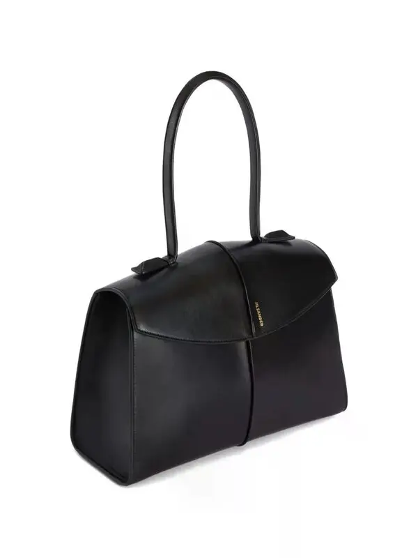 JIL SANDER Linea Medium Leather Tote Bag - Black