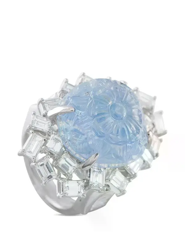 LB EXCLUSIVE Platinum Diamond And Sapphire Ring - Silver