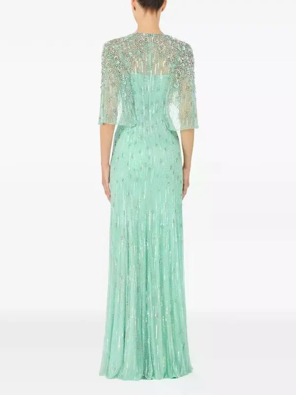 Jenny Packham Astra Sequin-embellished Maxi Dress - Green