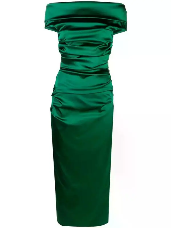 Talbot Runhof Draped Off-the-shoulder Dress