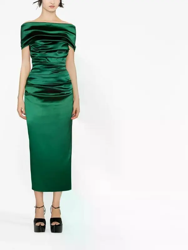 Talbot Runhof Draped Off-the-shoulder Dress