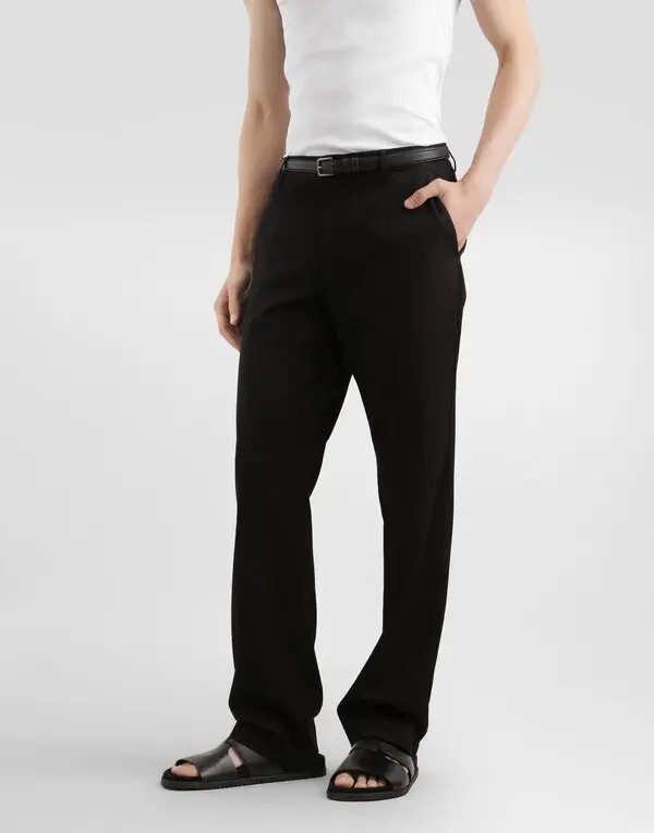 Dolce & Gabbana Cotton Gabardine Trousers - Black