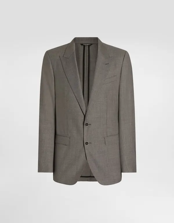 Dolce & Gabbana Single-breasted Jacket In Bird's Eye Wool