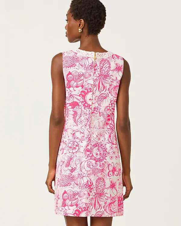 LILLY PULITZER Stretch Shift Dress With Lilly Lace Trim