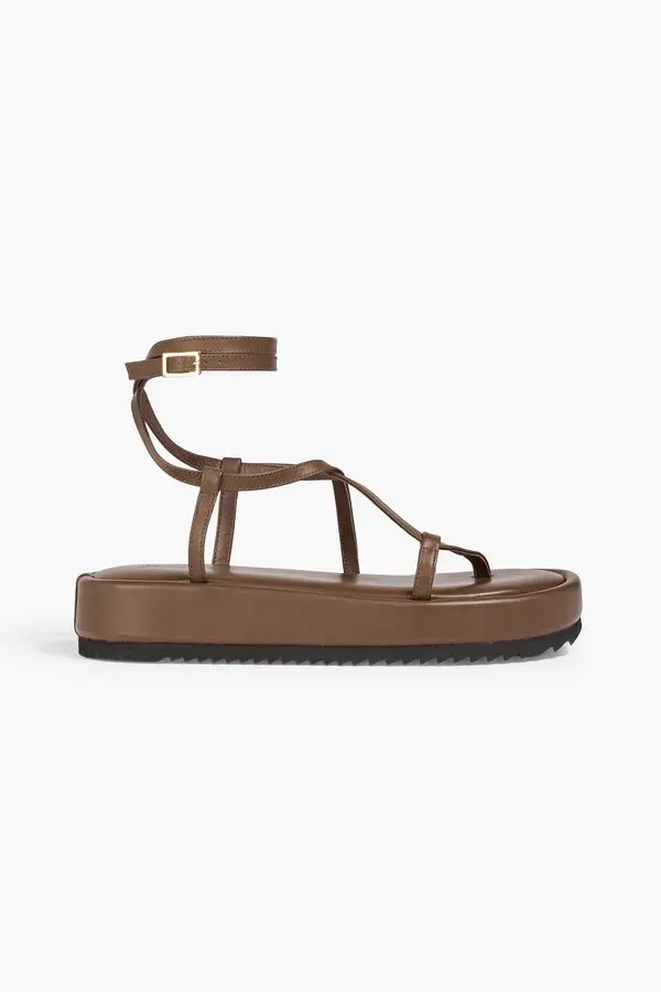 Johanna Ortiz Cocobolo Leather Platform Sandals
