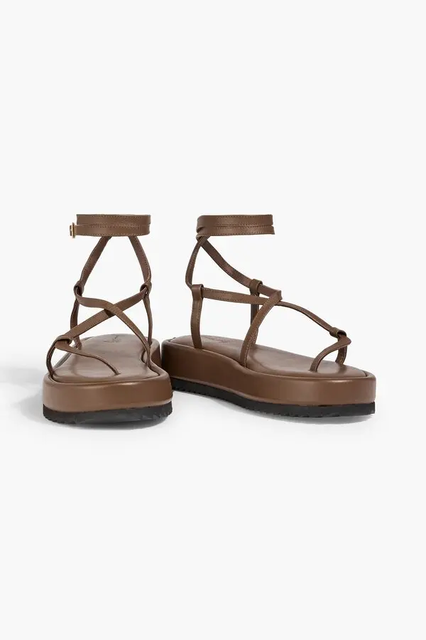 Johanna Ortiz Cocobolo Leather Platform Sandals