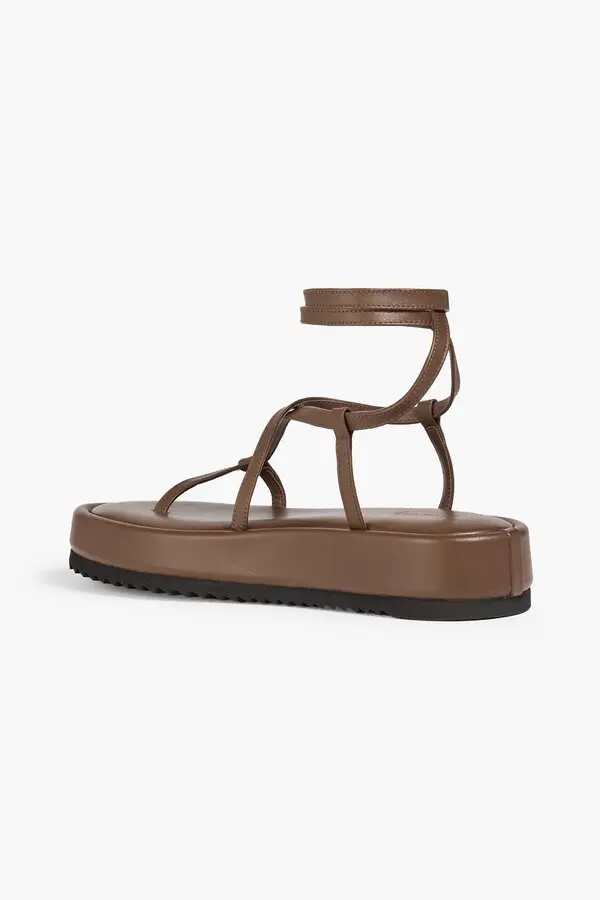 Johanna Ortiz Cocobolo Leather Platform Sandals