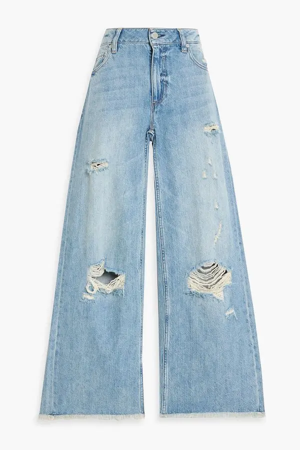 Alice + Olivia Amelia High-rise Wide-leg Jeans - Light Denim