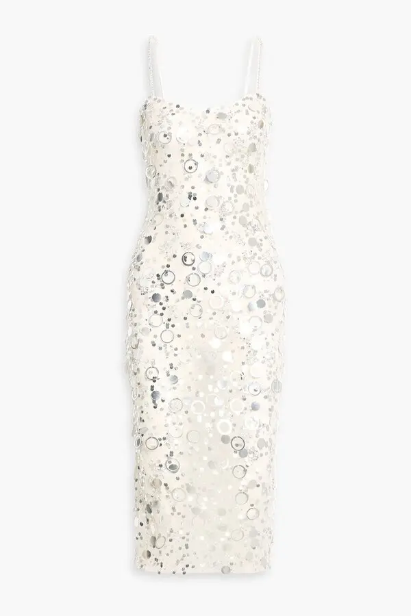Retrofete Mischa Embellished Tulle Midi Dress
