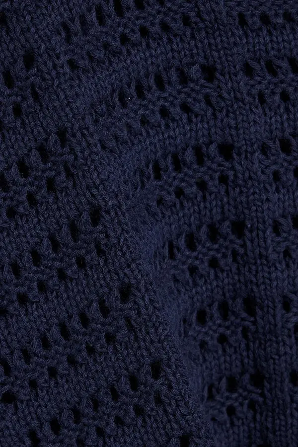 Chinti & Parker Crocheted Cotton Polo Shirt