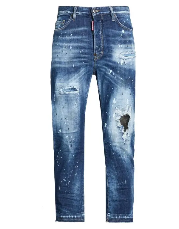 Dsquared2 Tapered Jeans With Leather Trims