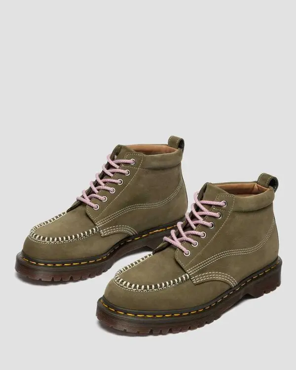 Dr. Martens Lowell Chukka Nubuck Moc Toe Ankle Boots - Green