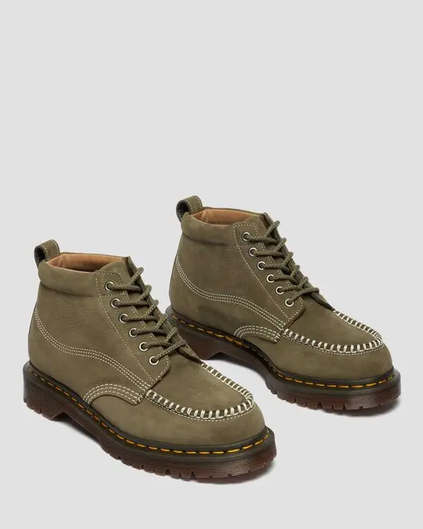 Dr. Martens Lowell Chukka Nubuck Moc Toe Ankle Boots - Green