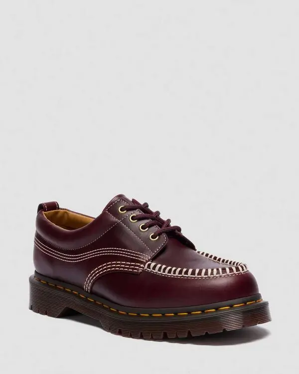 Dr. Martens Lowell Leather Moc Toe Shoes - Red