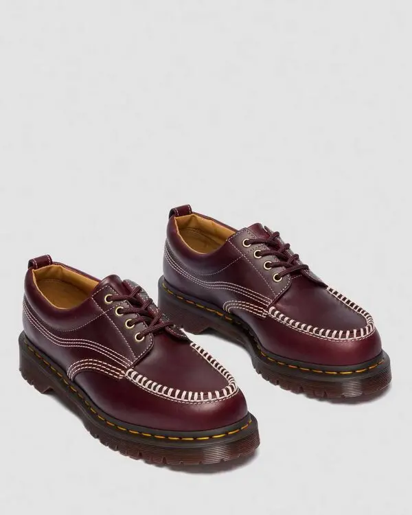 Dr. Martens Lowell Leather Moc Toe Shoes - Red