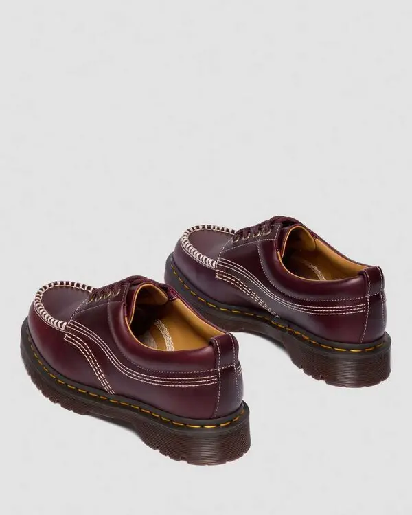 Dr. Martens Lowell Leather Moc Toe Shoes - Red