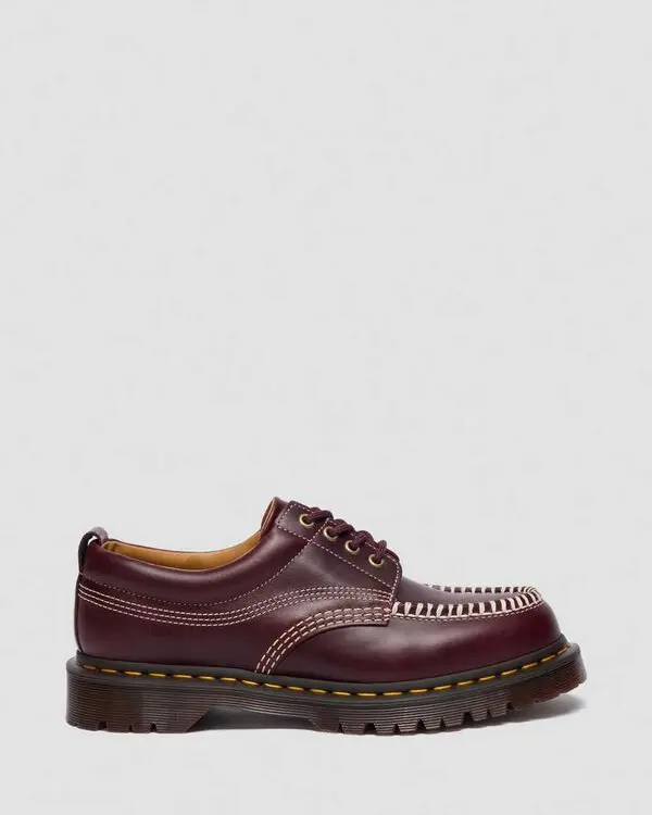 Dr. Martens Lowell Leather Moc Toe Shoes - Red