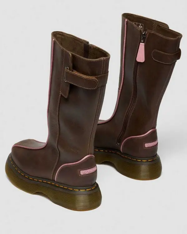 Dr. Martens Buzz Hi Wyoming Leather Boots - Brown
