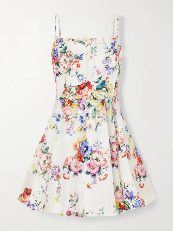 Camilla Paneled Embellished Floral-print Mini Dress - Multi