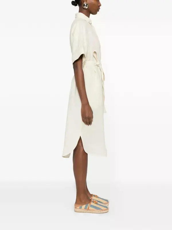 PANICALE Belted Midi Shirt Dress - Gold